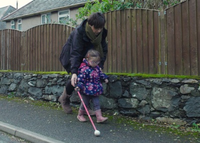 Inspirational three-year-old learns how to use a cane in time to start ...