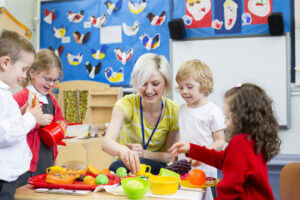 Who works in a nursery